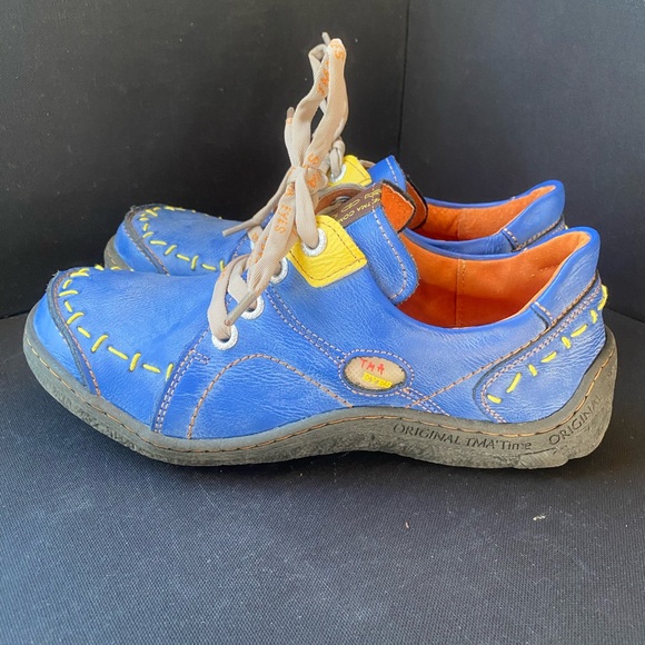 Tma Eyes | Shoes | Tma Eyes Massage Sole Blue Leather Round Toe ...